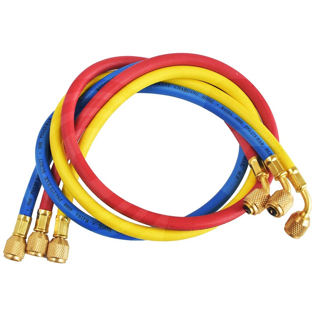 Refrigerant Charging Hose: Durable Brass Fittings Set
